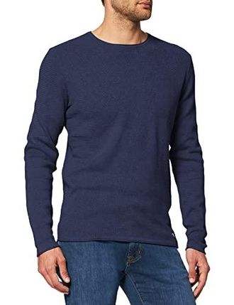 Tom Tailor Denim TOM TAILOR Denim Homme Pull en tricot avec structure 1016090, 13684 - Sky Captain Blue Non-Solid, S