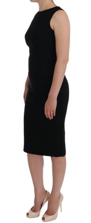 Dolce & Gabbana Womens Crystal-Embellished Stretch Dress Black Rayon Elastane