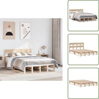 vidaXL Massivholzbett ohne Matratze 140x200 cm Kiefernholz - Bettgestell - Bettgestelle - Bettrahmen - Bett