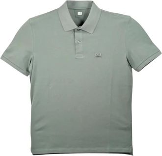 C.P. Company C.p. Company, Homme, Tops, Vert, Taille: L Polo Manches Courtes en Piqu&eacute; Stretch