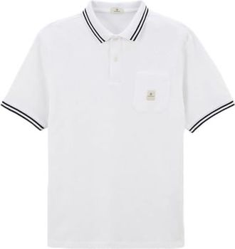 Serge Blanco Polo Manches Courtes en Coton gaufr&eacute; &agrave; liser&eacute;s Blanc Lorca - Mode Homme
