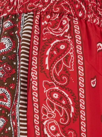 P.A.R.O.S.H. Womens Trousers With Red Pattern Tech Fabric
