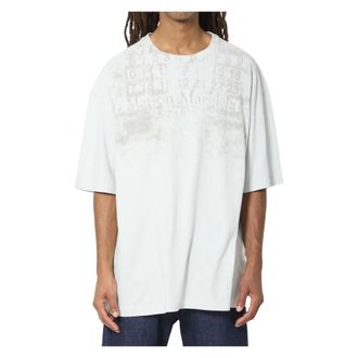 Maison Margiela Numerisches Baumwoll-T-Shirt - - Tops - Herren - Wei&szlig; - M