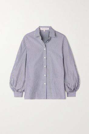 Carolina Herrera Hemd Aus Gestreifter Baumwollpopeline - Blau