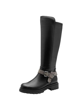 Marco Tozzi by Guido Maria Kretschmer Damen Stiefel mit Schnalle Kniehoch, Schwarz (Black), 42 EU