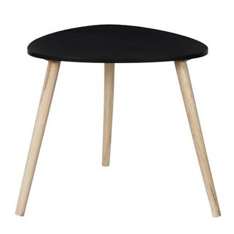The Home Deco Factory HD0497, Table dappoint Triangulaire en Bois Noir Grand mod&egrave;le, Design &eacute;pur&eacute; et Moderne, Con&ccedil;ue pour Salon ou Bureau, Dimensions 48x46x48 cm, Couleur N