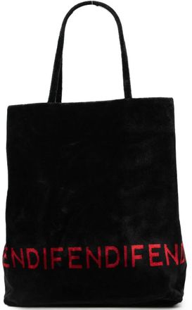 Fendi Shopper - Velour Logo Tote - Gr. unisize - in Schwarz - f&uuml;r Damen