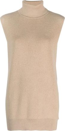Dries Van Noten Femme, Pulls, Brun, Taille: 40 FR Sleeveless Turtleneck