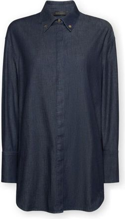 Elena Miro Femme, Blouses et Chemises, Bleu, Taille: 56 FR Chemise Chambray