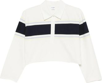 Re/Done Femme, Tops, Blanc, Taille: 38 FR Haut Polo Ray&eacute;
