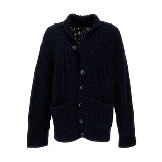 Barena Cardigan long &agrave; col ch&acirc;le - Homme - Pulls - Bleu - Taille: L