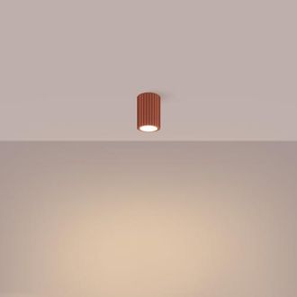 Sollux Lighting Plafonnier LED - Spot de Plafond - en Aluminium - 1 Spot - 6,5 x 6,5 x 10 cm - Karbon Ocre Rouge