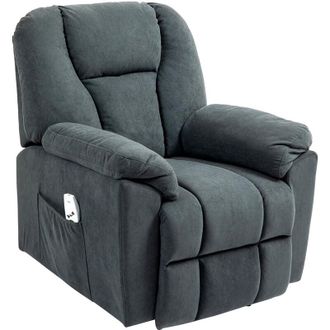 HOMCOM Homcom - Elektrisch Relaxsessel Fernsehsessel mit Liegefunktion W&auml;rmefunktion Massagesessel mit Seitentasche Liegesessel mit USB-Anschl&uuml;sse