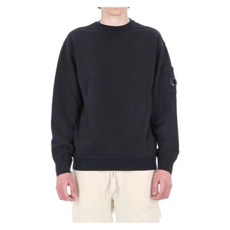 C.P. Company C.p. Company, Homme, Sweatshirts et sweats &agrave; capuche, Bleu, Taille: L Cotton Diagonal Fleece Crewneck