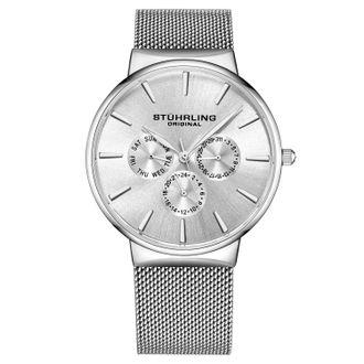Stührling Silber Monaco Quarz 39mm
