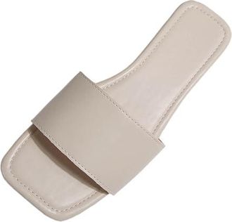 Generic Sandales plates &agrave; bout ouvert pour femme - Couleur unie - &Eacute;l&eacute;gantes - L&eacute;g&egrave;res - Respirantes - Confortables - &Agrave; enfiler - Pour lext&eacute;rieur et la plage, 