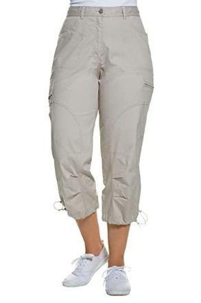 Ulla Popken Femme Grandes Tailles Pantalon Cargo 7/8, Stretch et Confortable marbre 54 667042 23-52