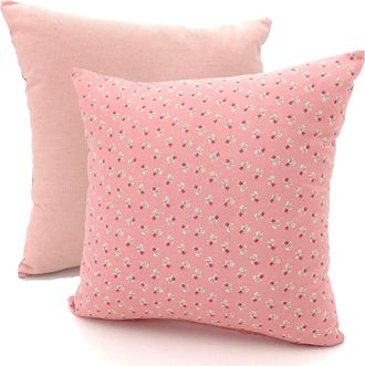 Heimtexland Kissen Landhaus Tilda Blümchen 40x40 Kinderzimmer Deko Kissenhülle Rosa Typ740