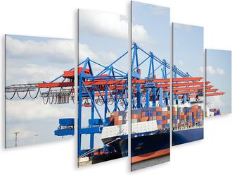 Islandburner Bild auf Leinwand Containerschiff Hafen Bilder Wandbilder Poster IPAP-MFP