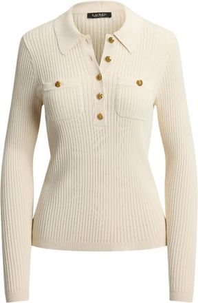 Ralph Lauren Pull-over &agrave; manches longues Chenani - Femme - Pulls - Beige - Taille: 42 FR