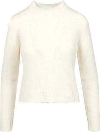 Max Mara Femme, Pulls, Blanc, Taille: 38 FR Pull Ras du Cou C&ocirc;tel&eacute;