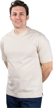 Circolo 1901 Homme, Tops, Beige, Taille: M T-shirt ras du cou