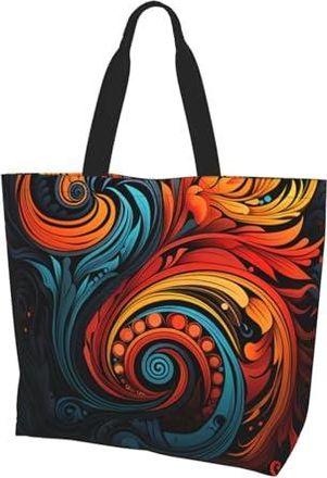 Generic Style Tribal Sac Fourre Tout Pliable Tote Bag L&eacute;ger Sac A Main Femmes Pour Gym Universit&eacute; Plage