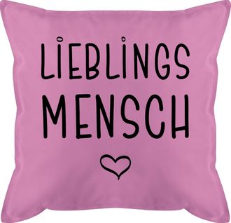 Shirtracer Kissen 50x50 - P&auml;rchen - Lieblingsmensch - 50 x 50 cm - Pink - herzensmensch geschenk partner geschenke paar mit polster bezug f&uuml;r valentinstag gro&szlig; p