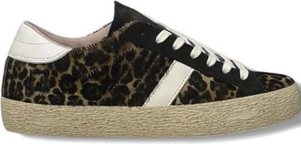 Date Gestreifte Sneakers mit Leopardenmuster - Braun