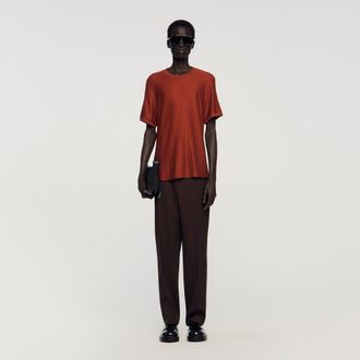 Sandro T-Shirt mit Piqu&eacute;-Optik