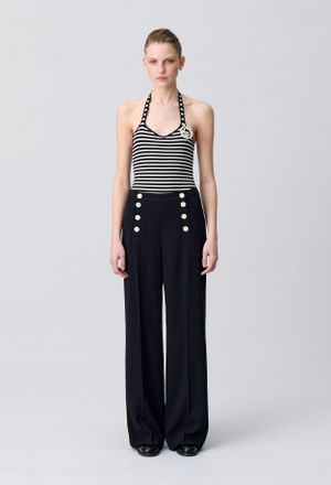 Claudie Pierlot Pantalon droit &agrave; pont