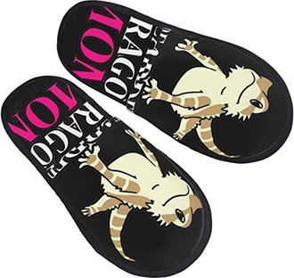 Generic Chaussons Femme Homme Maman Dragon Barbu Maison Pantoufles Confortable Pantoufles En Peluche Antid&eacute;rapant Chaud Chaussons Pour Voyager H&ocirc;tel Int&eacute;rieur