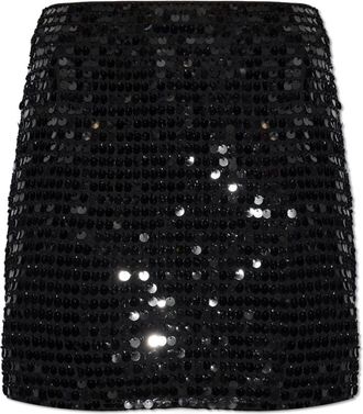 Rotate Pailletten-Minirock - - Skirts - Damen - Schwarzk - XS