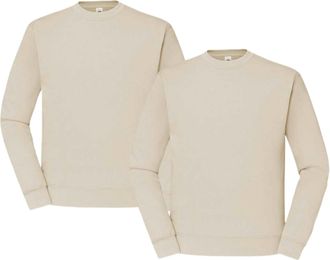 Fruit Of The Loom 2er Herren Sweatshirt Classic Set In Sweat M L XL XXL 3XL 4XL 5XL| Oeko-Tex Zertifiziert |Verschiedene Farbsets & HLKauf-Block(2X Natur & 1x HLKauf-Bl