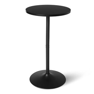 Amazon Basics Table de Bar, Table de Petit-D&eacute;jeuner, Table de Bistrot, Ronde, pour Ext&eacute;rieur et Int&eacute;rieur, 59,9cm x 59,9cm x 106,4cm, Noire