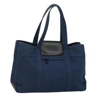 Burberry Pre-owned Toile sacs-main - Femme - Pre-owned - Bleu - Taille: ONE Size