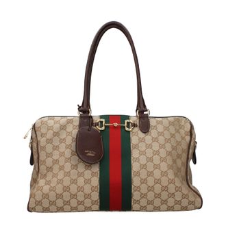 Gucci Femmes Sacs &agrave; Bandouli&egrave;re Tissu Beige/Marron