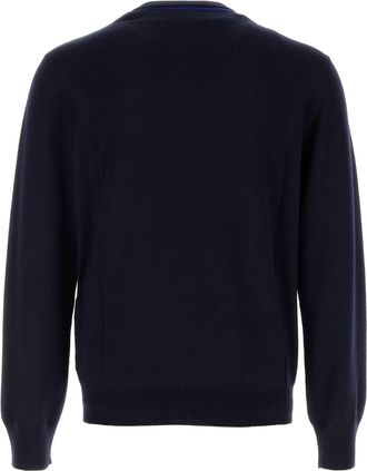 Loewe Mens Midnight Blue Wool Blend Sweater Navy-Blue Exterior: Nylon Maglieria Navy/blue