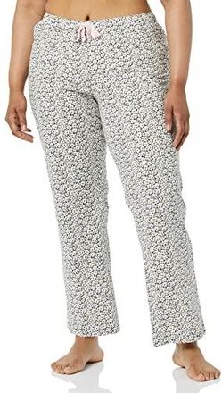 Amazon Essentials Pantalon de Pyjama en Popeline Femme, Blanc Fleuri, XS