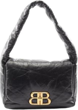 Balenciaga Sac bandouli&egrave;re en cuir Monaco Pre-owned - Femme - Pre-owned - Noir - Taille: ONE Size