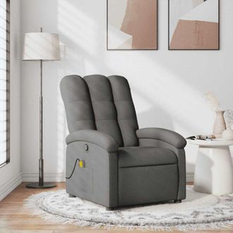 vidaXL Fauteuil de massage inclinable Gris foncé Tissu