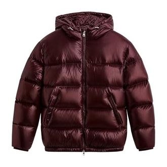 Generic Doudoune homme &agrave; capuche, l&eacute;g&egrave;re et chaude, manteau dhiver matelass&eacute; et isol&eacute;, fermeture &eacute;clair int&eacute;grale, rouge, taille S