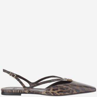 Fendi Karung Snakeskin Slingback Flat - Beige