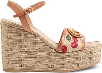 Valentino Garavani VLogo Signature Cherryfic-print Wedge Sandals