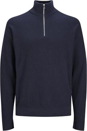 Jack & Jones Jprccspring Perfect Knit Half Zip Pull en Tricot, Bleu Nuit, XXL Homme