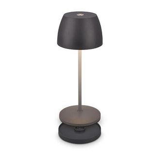 Briloner Mini LED Tischleuchte kabellos IP44 mit Ladestation, stufenlos dimmbar, Akku & Lichtquelle tauschbar, Nachttischlampe, LED Lampe, Akku Tischleuchte, R