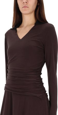 Tory Burch Asymmetrical Viscose Midi Dress - Brown