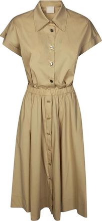 Liu Jo Femme, Robes, Beige, Taille: 38 FR Abito Chemisier Cotone