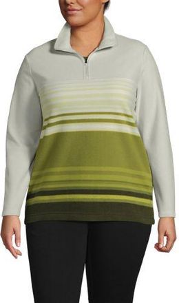 Lands End Fleecepullover mit Zipper, Damen, Größe:48-50 plus, Grün, Polyester, by Lands End