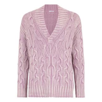 Malo Femme, Pulls, Violet, Taille: 38 FR Pull à col en V